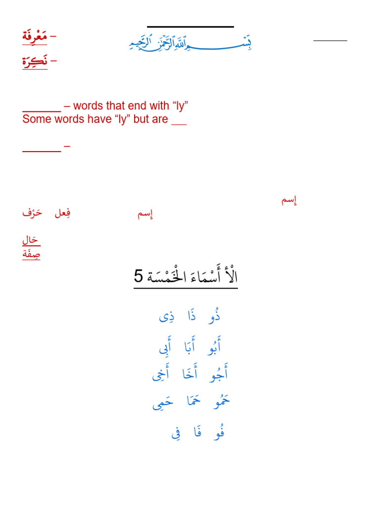 Dream Nahw Notes | PDF | Grammatical Gender | Plural