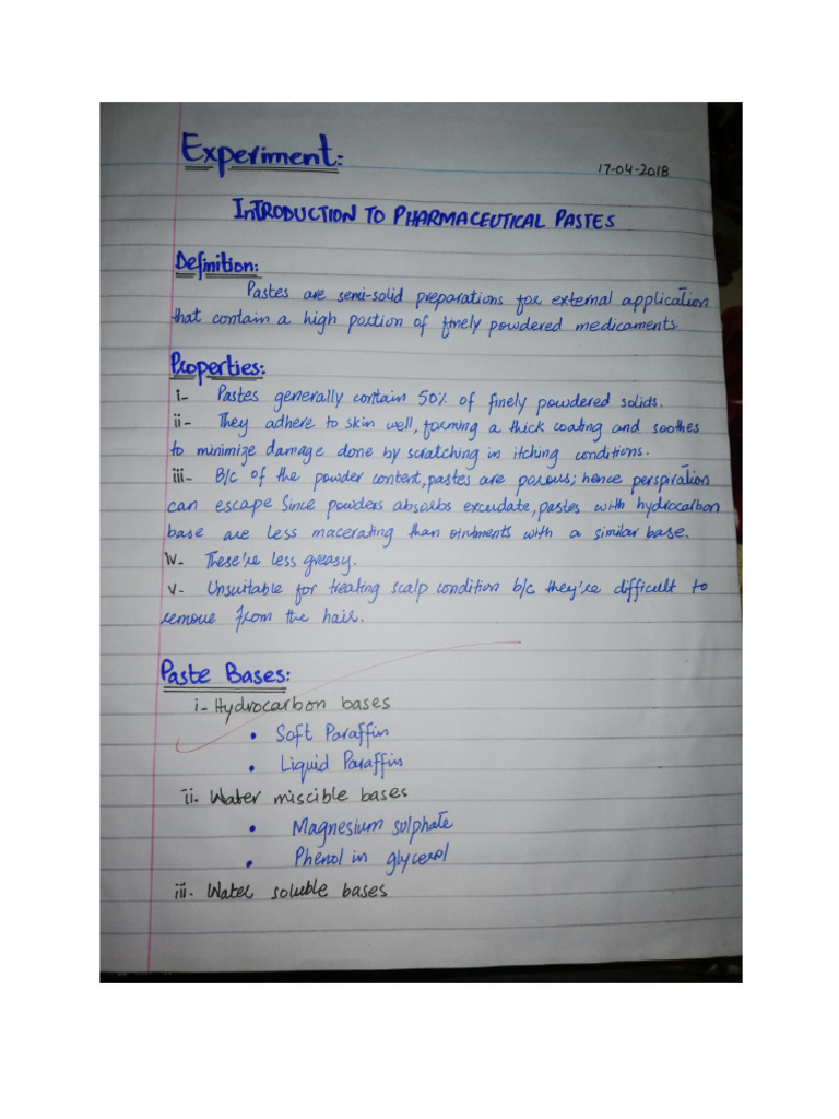 Intro Paste, Zinc Salicylic Paste | PDF