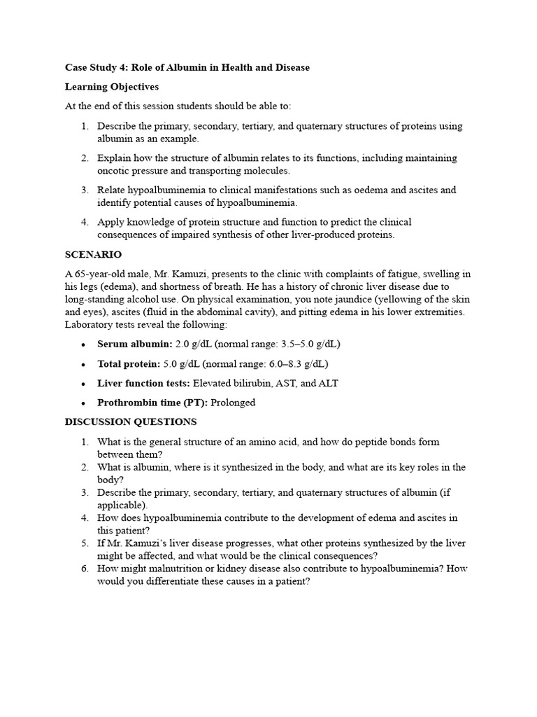 Case Study 5 - Albumin | PDF