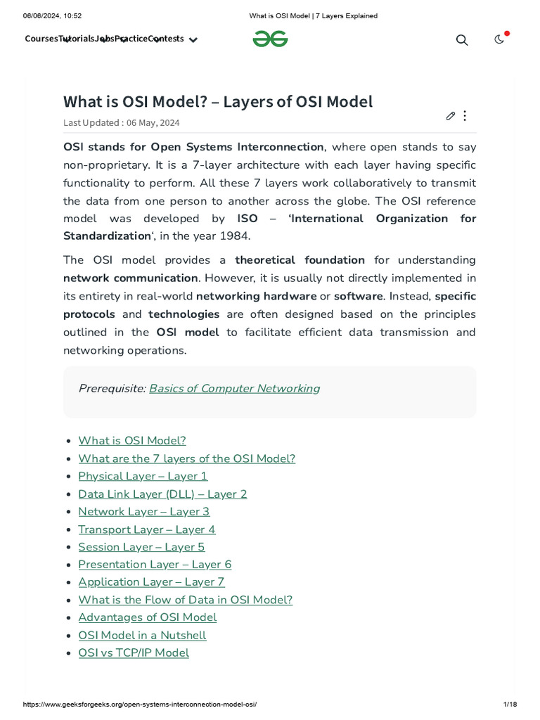 What Is OSI Model - 7 Layers Explained | PDF | Osi Model | Computer Network