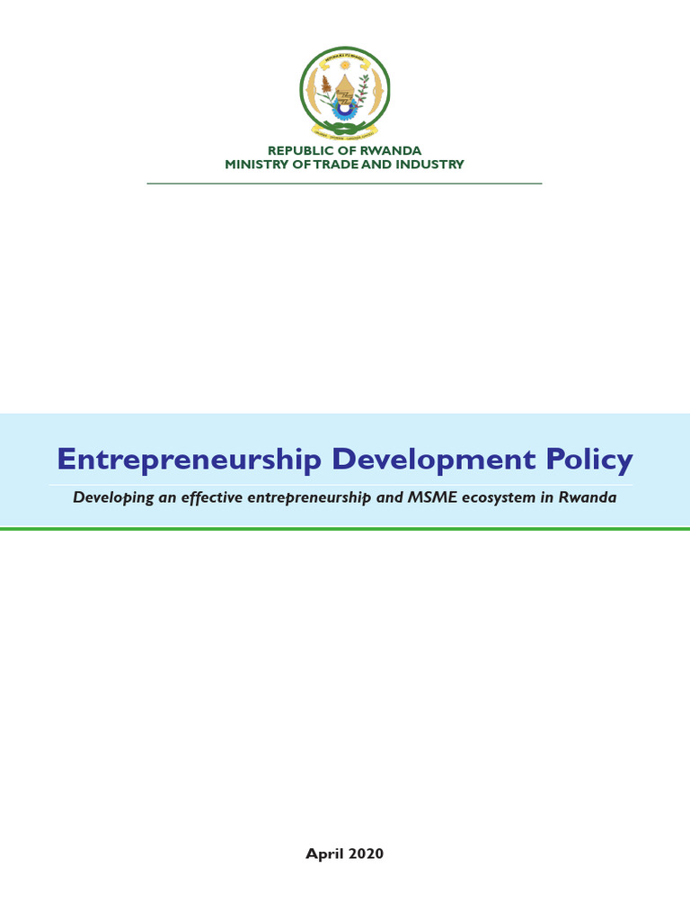 Entrepreneurship Development Policy - EDP | PDF | Entrepreneurship ...