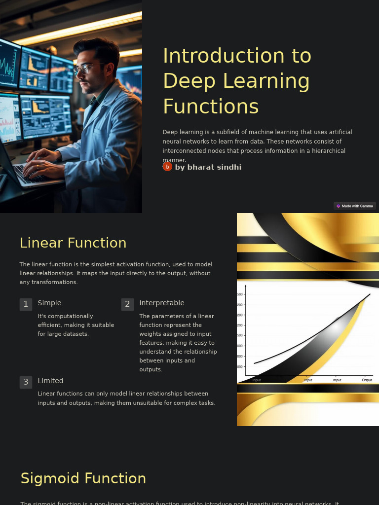 Introduction To Deep Learning Functions | PDF | Deep Learning ...