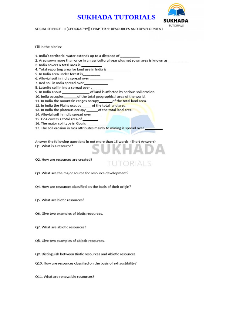 Sukhada Tutorials: Geography Resources Guide | PDF | Crops | Soil