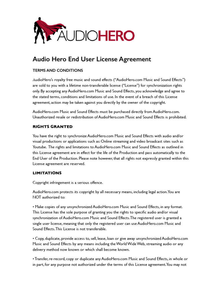 Audio Hero Tube Buddy End User Limited License Agreement | PDF ...