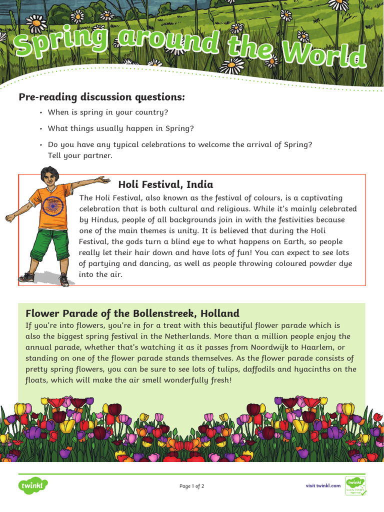 Spring Celebrations Worldwide | PDF | English As A Second Or Foreign ...