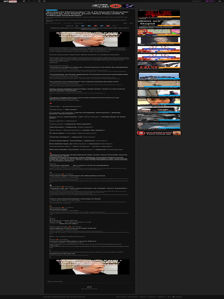 "Benjamin Netanyahu" Is A Fictional Character Played by The Same Actor ...