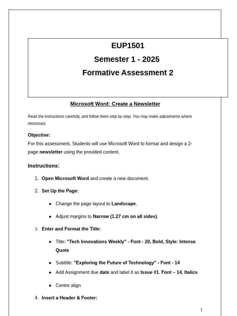 EUP1501 Formative Assessment 2 Guide | PDF | Virtual Reality ...