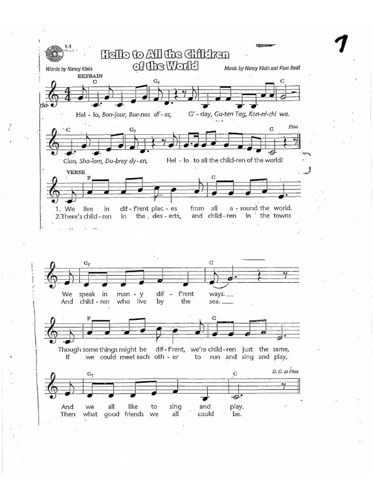 Hello To All The Children of The World | PDF
