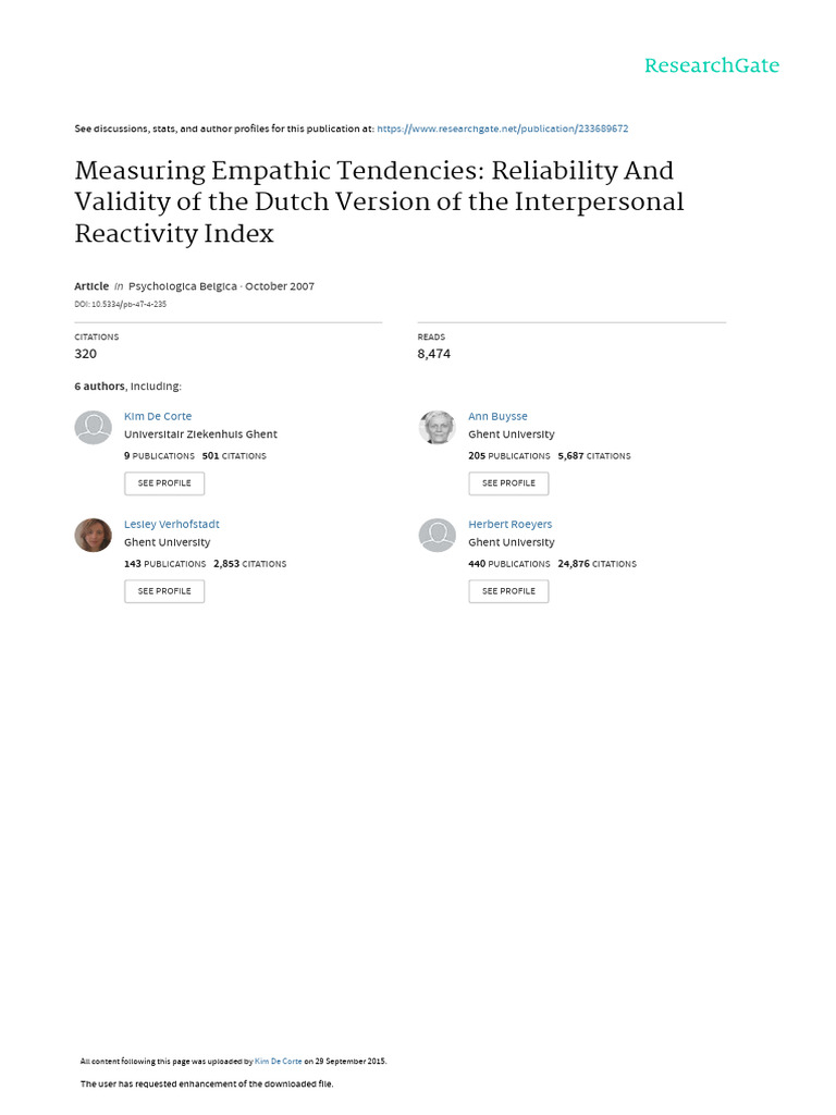 Measuring_Empathic_Tendencies_Reliability_And_Vali | PDF | Emotional ...