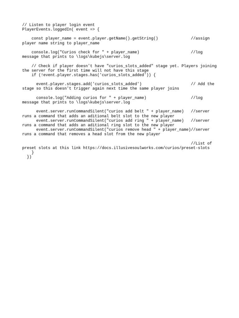 Curios Slot Modification With KubeJS | PDF