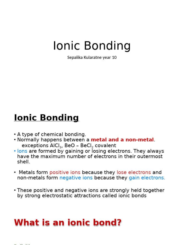 Understanding Ionic Bonding Basics | PDF