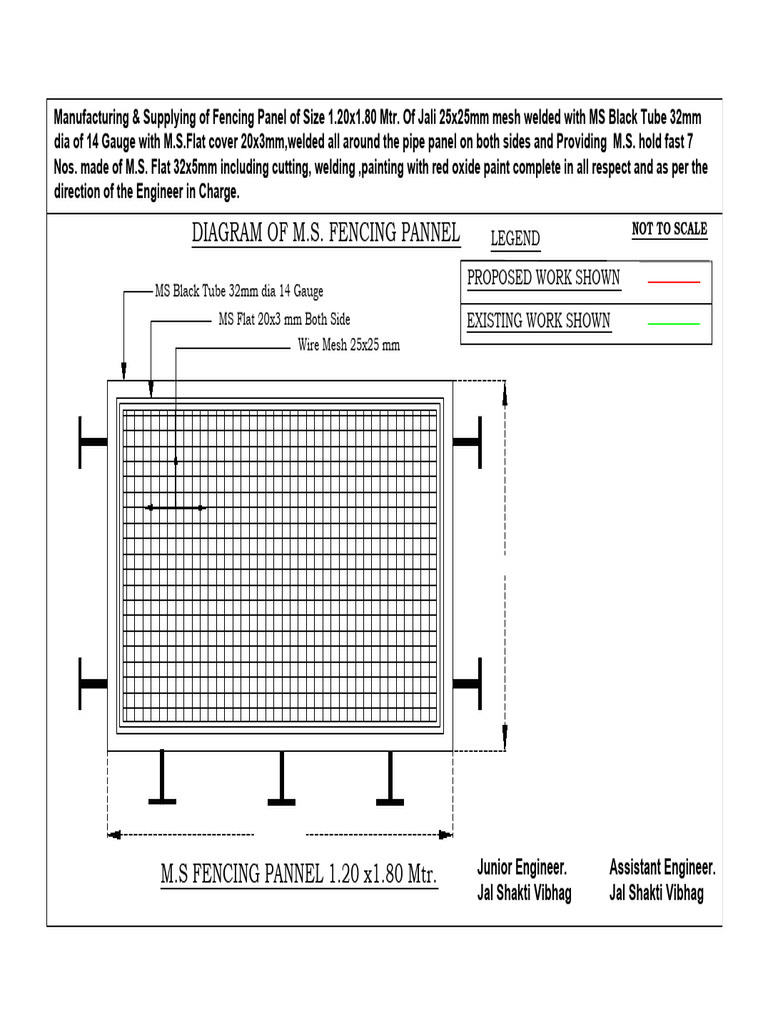 MS FENCING PANNEL 1.80x1.20 Mtr | PDF