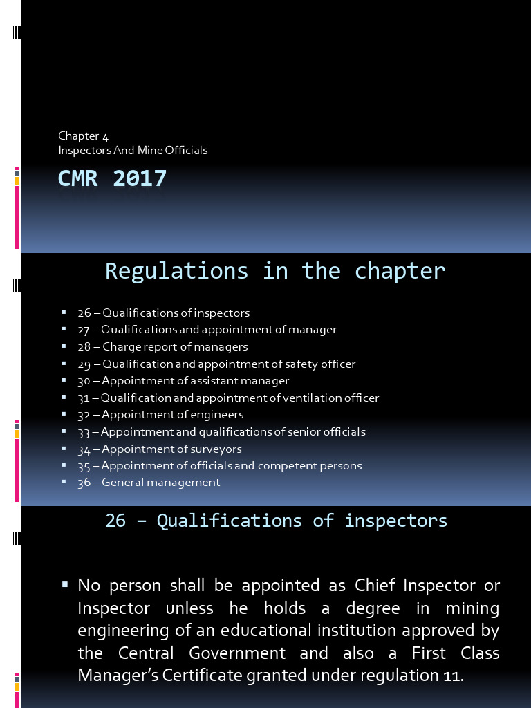 CMR 2017 Chapter 4 | PDF
