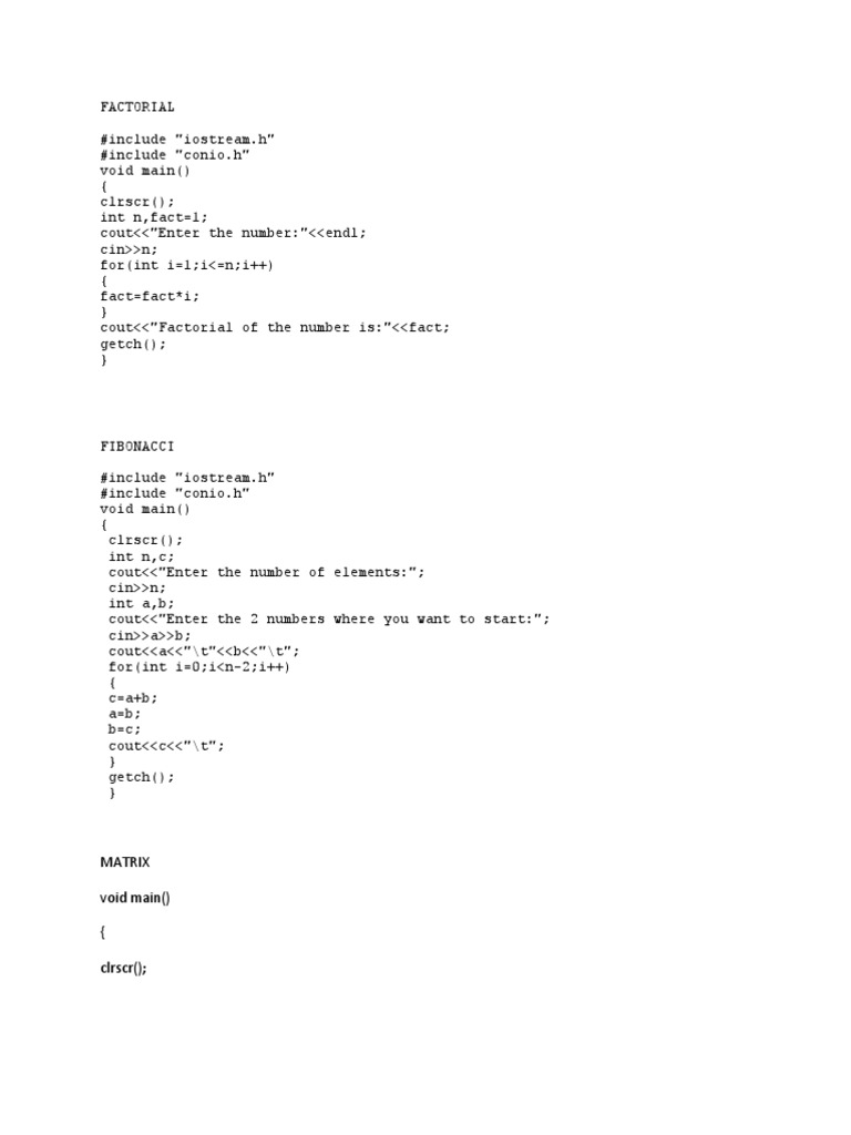 Matrix Void Main (CLRSCR | PDF | Matrix (Mathematics) | Theoretical Physics