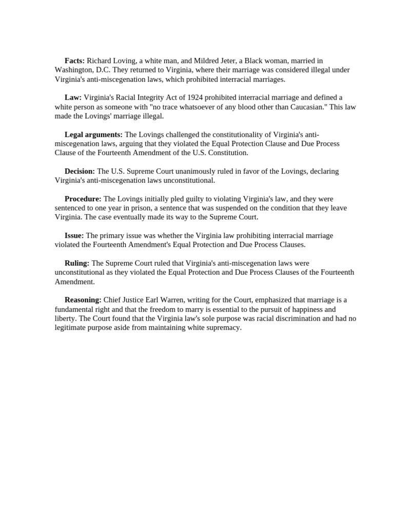 Loving v. Virginia Case | PDF