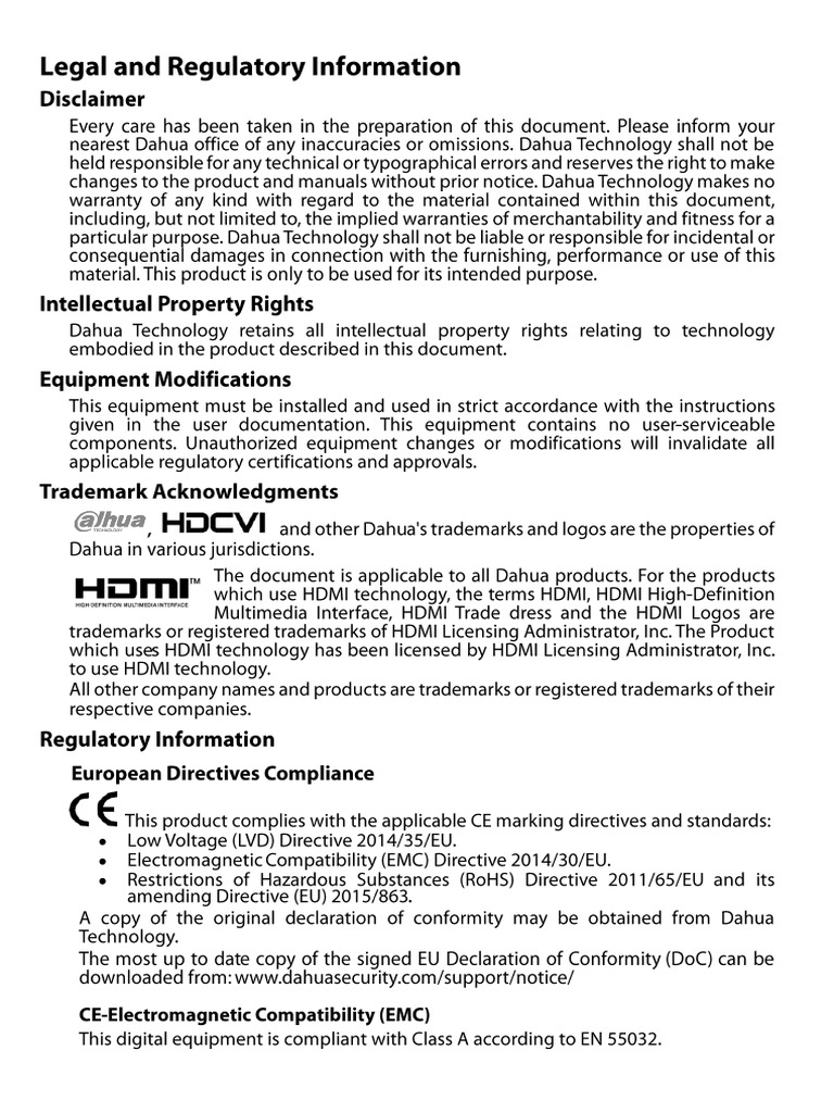 Regulatory Compliance and Safety Information - Class A-Eus | PDF