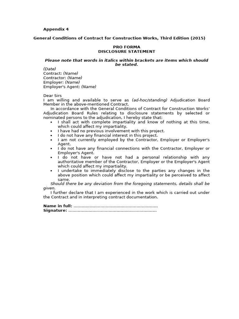 App. 4 - Disclosure Statement | PDF