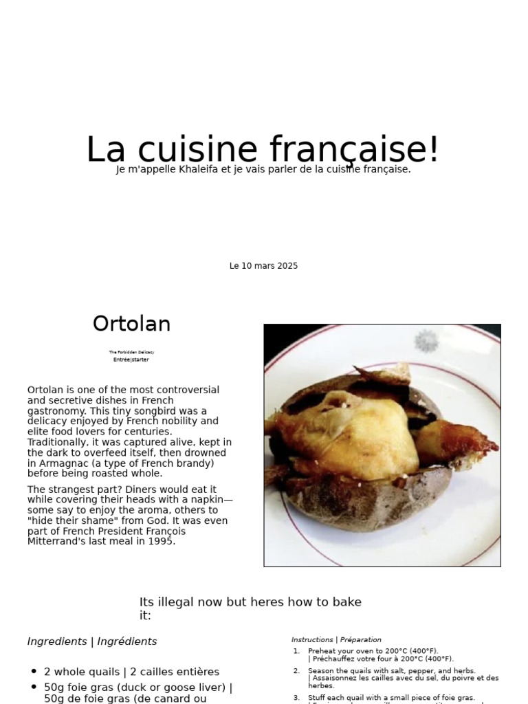 French food ppt. | PDF | Nourritures