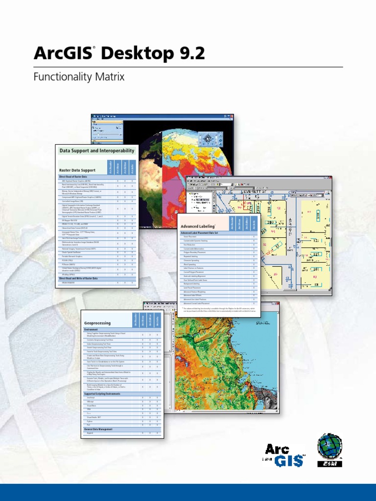 Arcgis92 Functionality Matrix 1206 | PDF | Arc Gis | Geographic ...