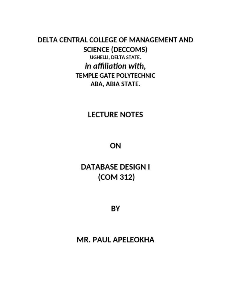 HND Database Design 1 For Computer Sci | PDF | Relational Database | Databases