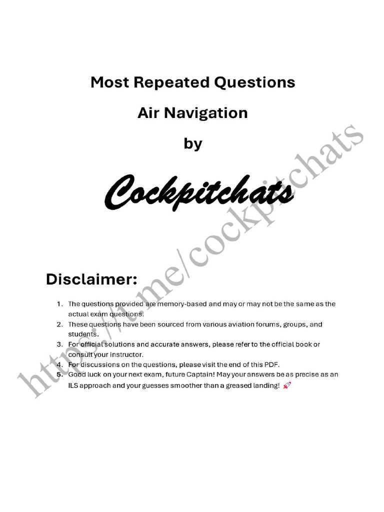 Navigation Most Repeated Questions @cockpitchats (1) | PDF