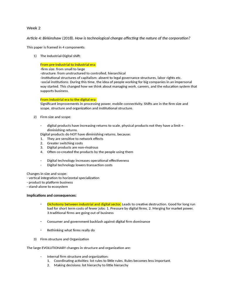 week 2 summary digital firm | PDF | Pricing | Competition