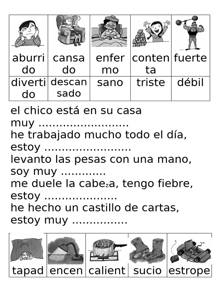 Adjetivos para Describir Estados y Sensaciones | PDF
