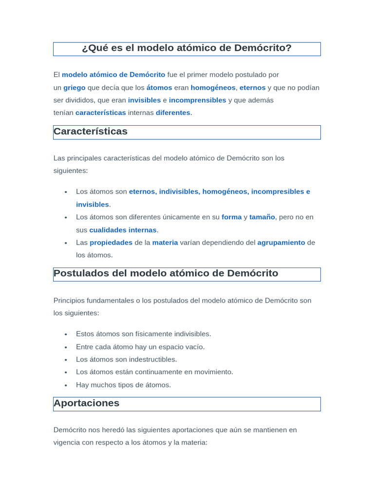 Qué es el modelo atómico de Demócrito | PDF | Átomos | Importar