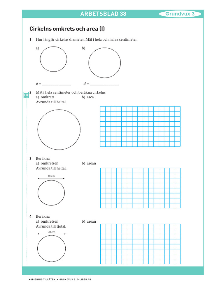 Cirkelns Omkrets Och Area | PDF