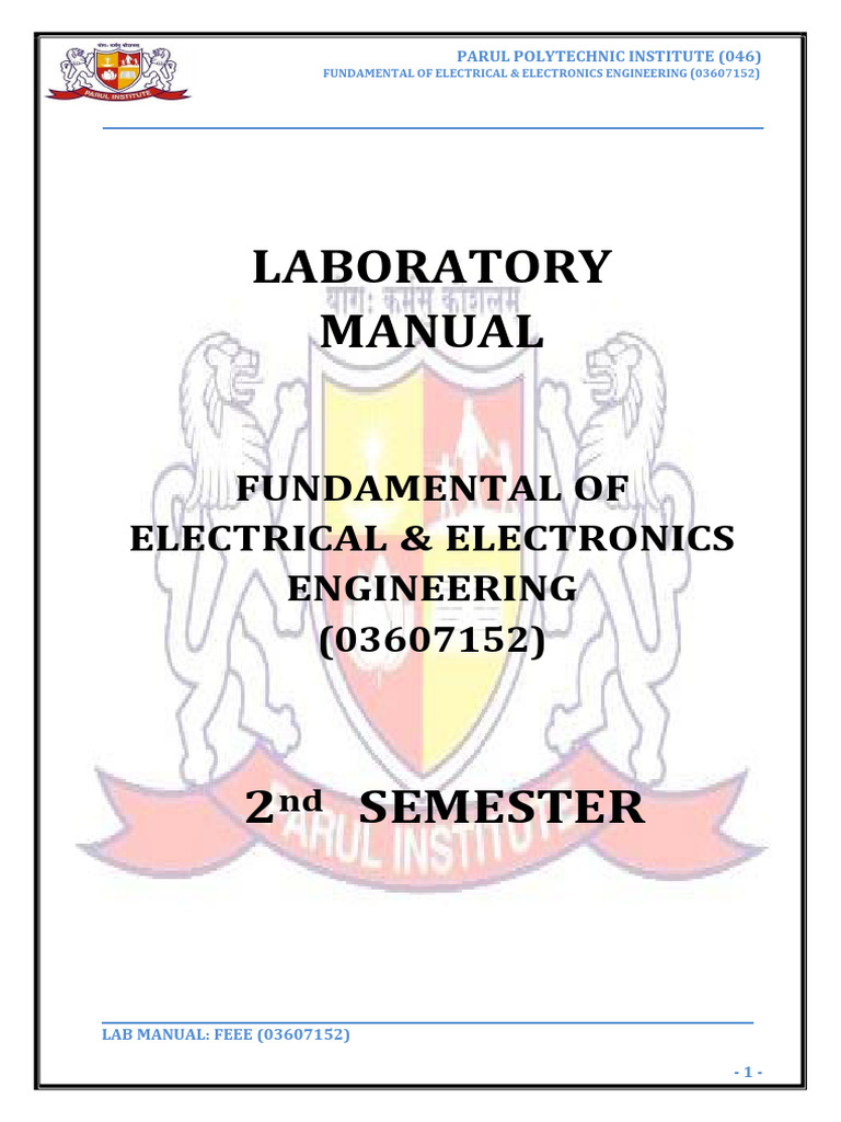 FEEE MANUAL ELE'E 10 Practical | PDF | P–N Junction | Diode