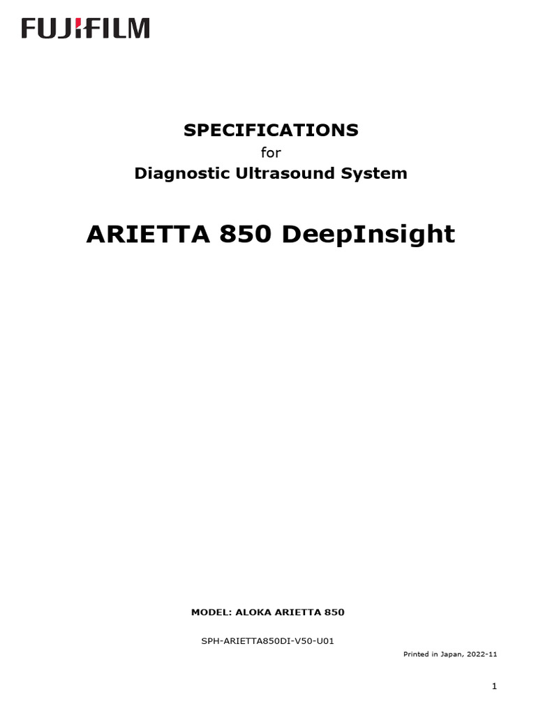 3.2.ARIETTA 850DI-Đặc Tính Kỹ Thuật - TA | PDF | Heart Valve | Atrium (Heart)