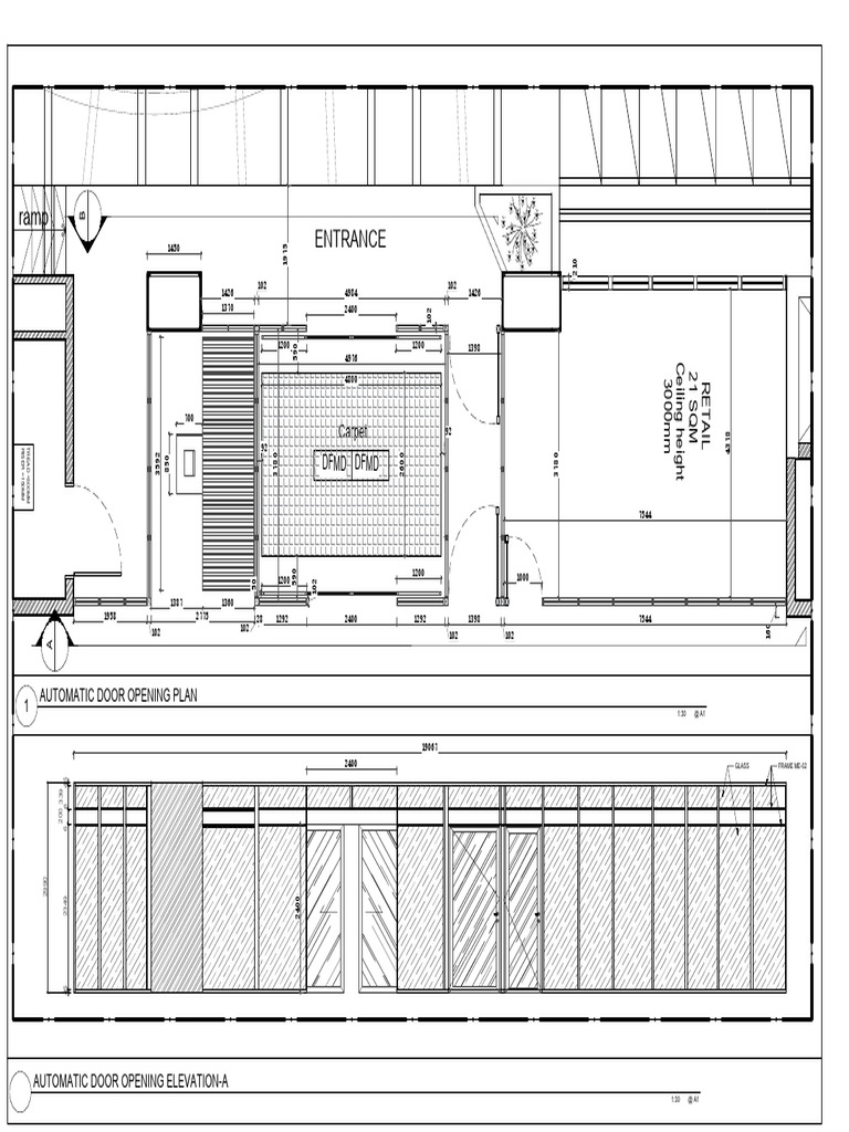 6-ZONE-A ENTRANCE AUTOMATIC GLASS DOOR DRAWING | PDF | Architectural ...