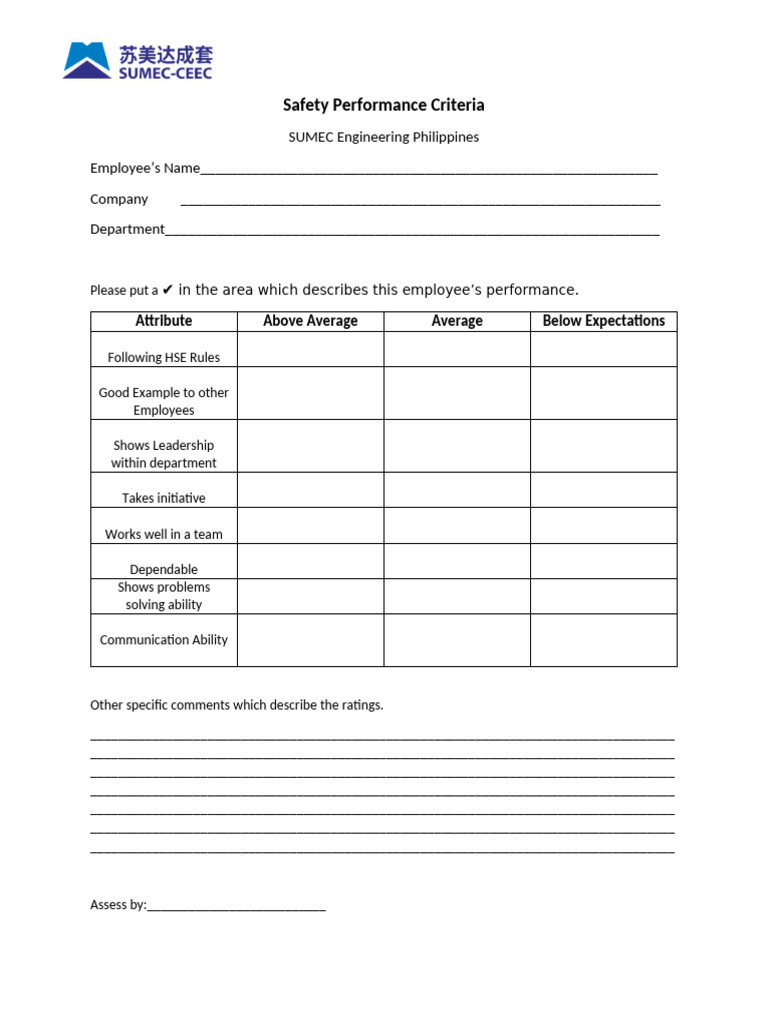 Safety Performance Criteria | PDF