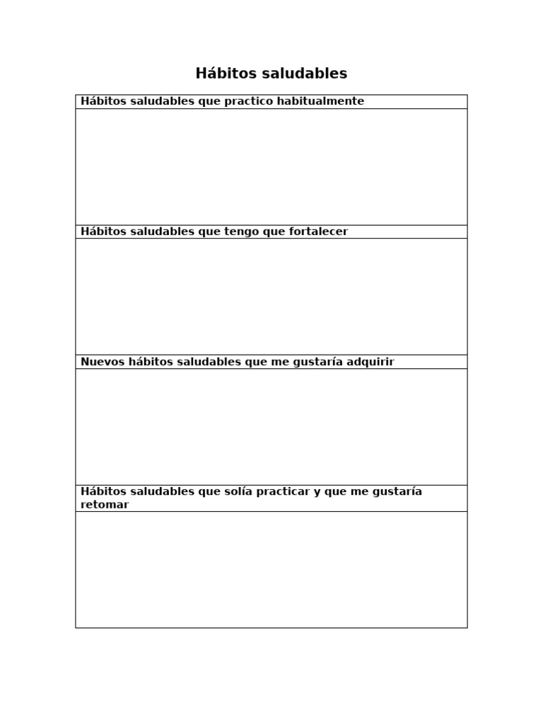 Hábitos Saludables | PDF
