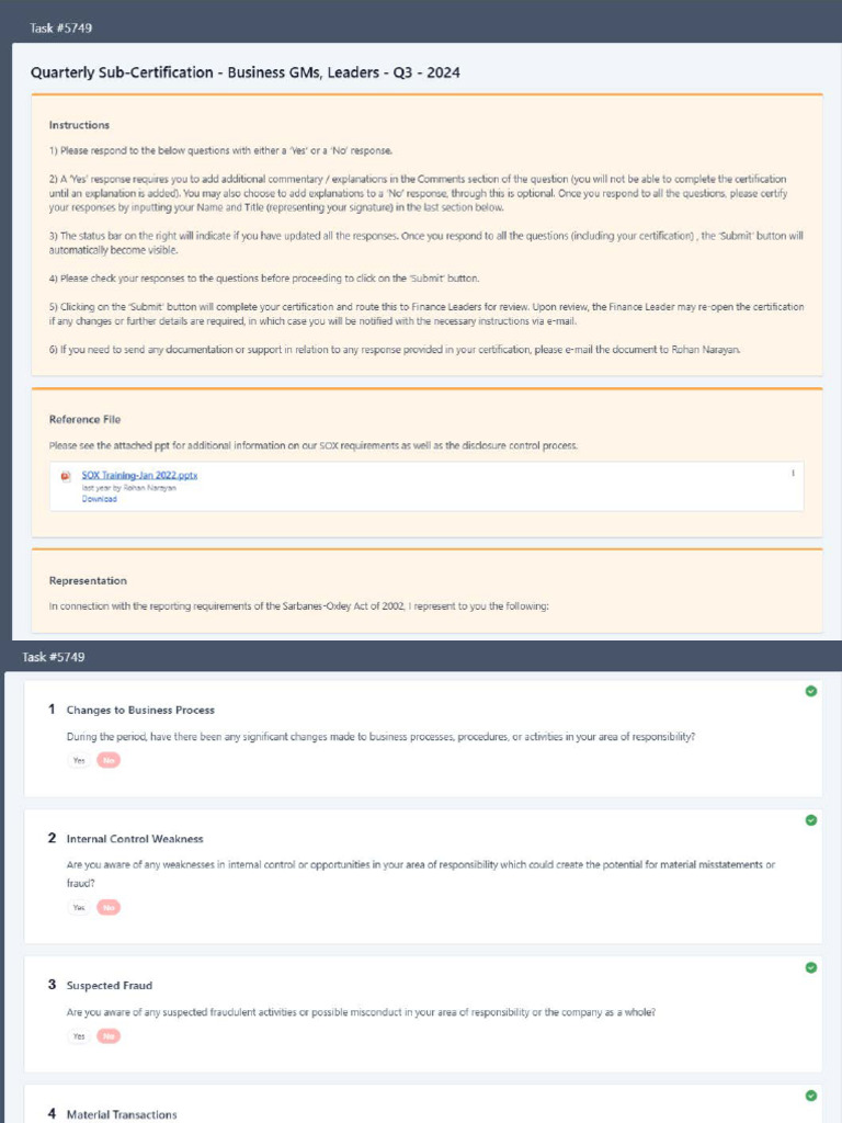 Sample 302 Certification | PDF