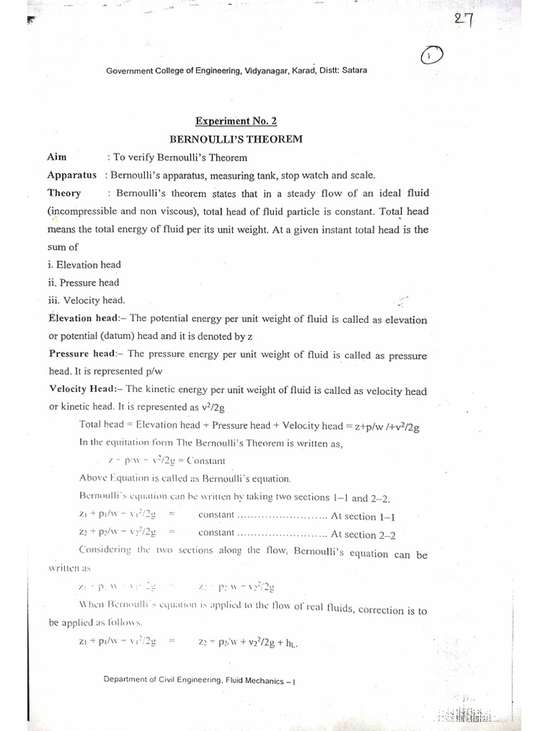 Bernoulli Theorem | PDF
