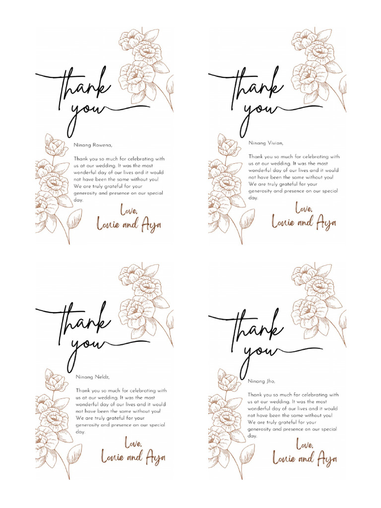 To Print Thank You Card | PDF