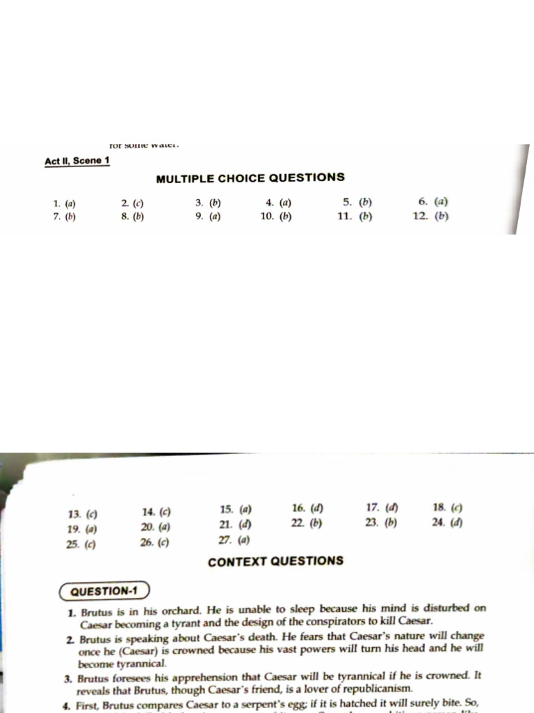 Julius Caesar Act 2 Scene 1 and 2 | PDF