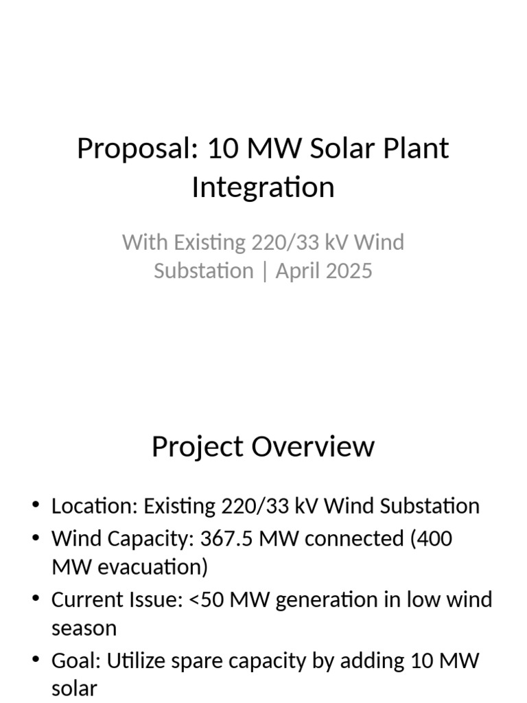 10MW Solar Proposal Wind Substation | PDF
