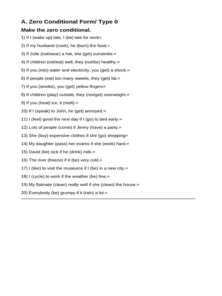 Conditional Sentence Type 0, 1 | PDF