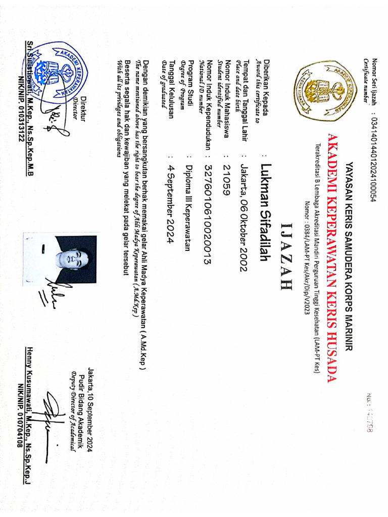 Ijazah Dan Transkip Nilai - Lukman | PDF