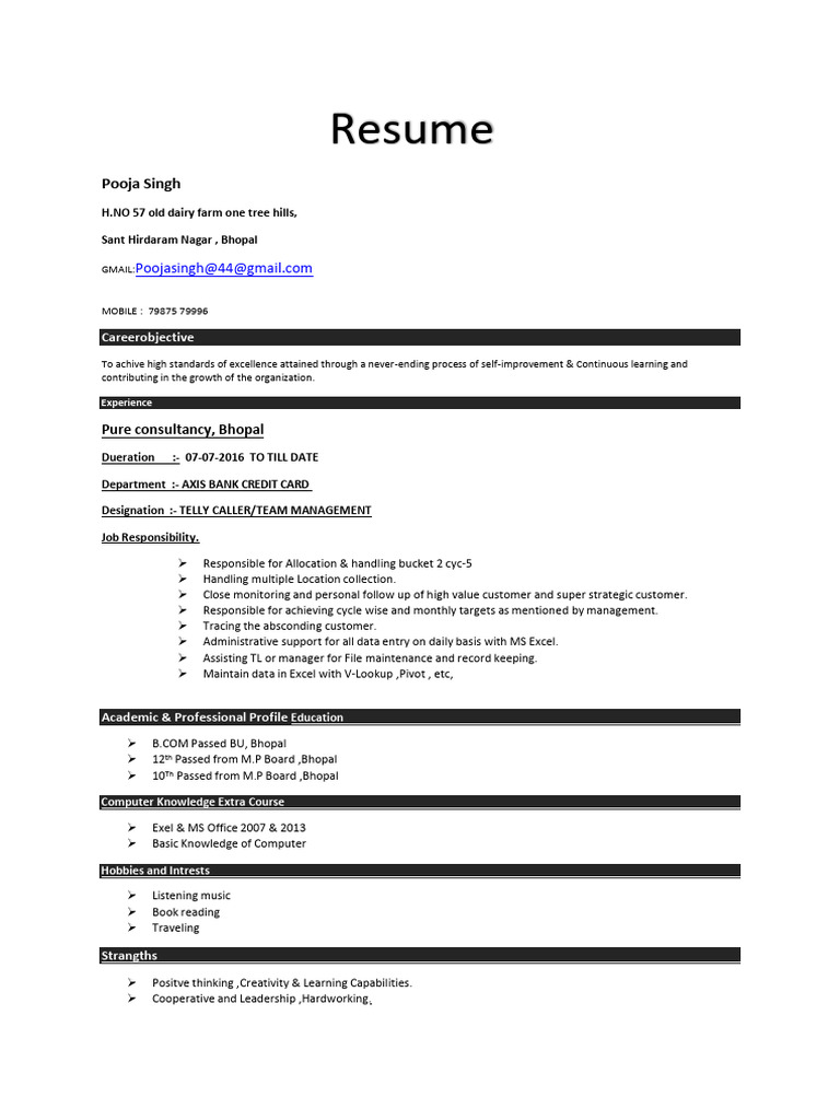 Pooja Singh Resume | PDF