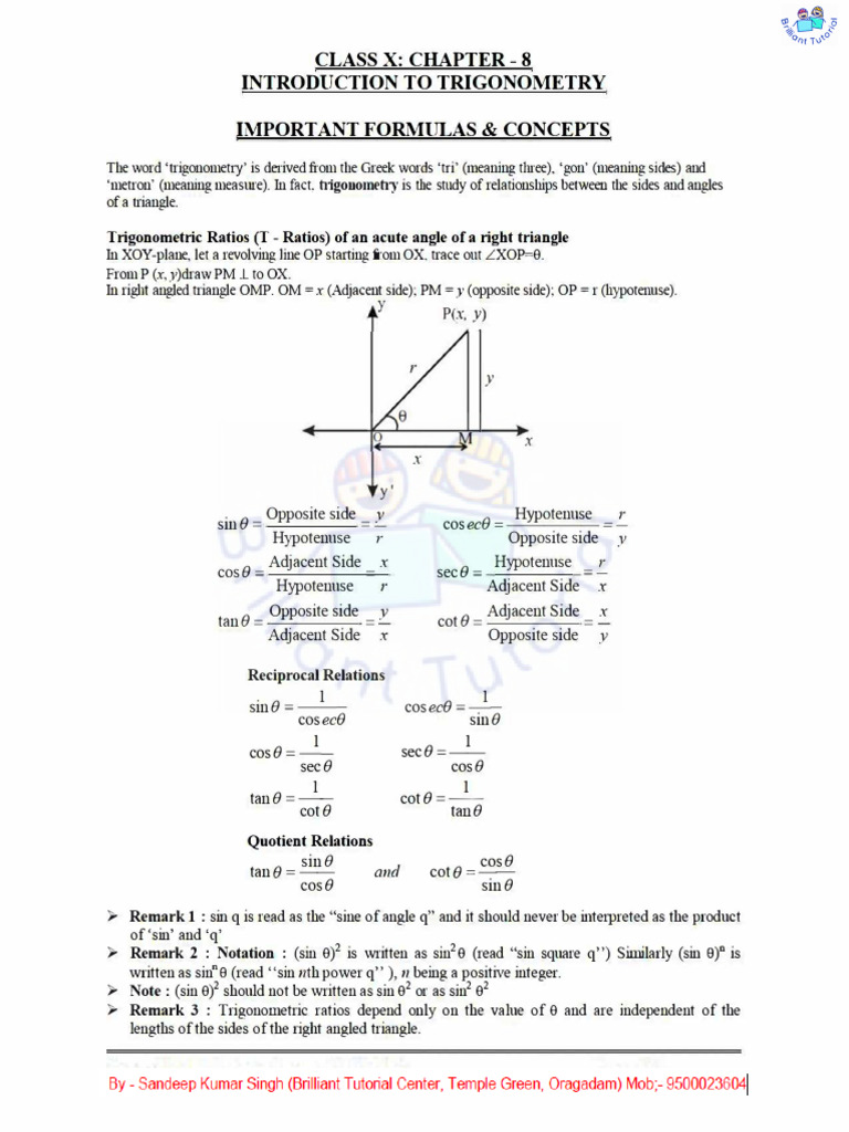 Trignometry 08072024_QB | PDF | Trigonometric Functions | Trigonometry