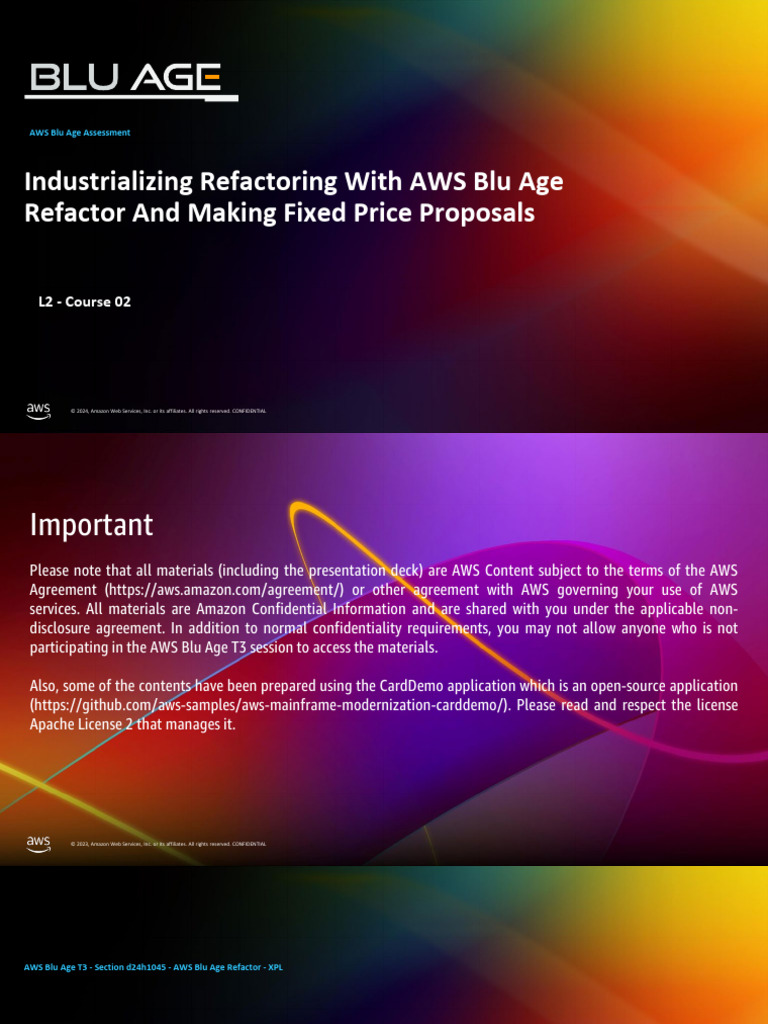 c02 Industrializing Refactoring With Aws Blu Age Refactor 2405 | PDF ...