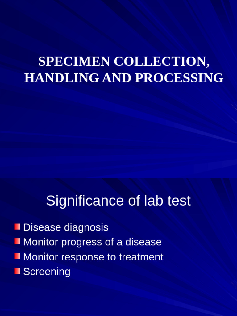 5. Specimen Collection, Handling and Processing | PDF | Blood Plasma ...