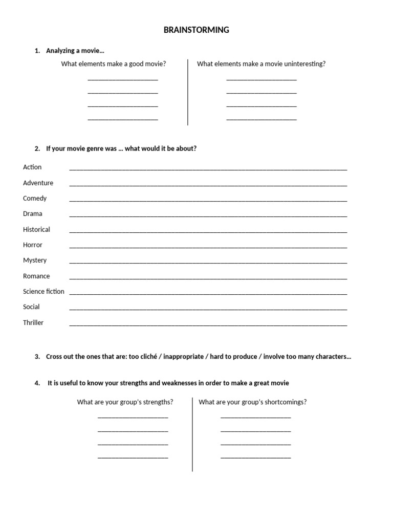 Brainstorming Sheet | PDF