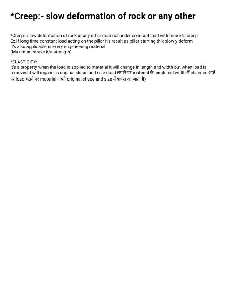Understanding Creep and Elasticity in Materials | PDF
