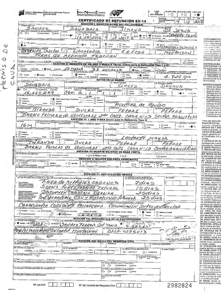 acta de defuncion | PDF