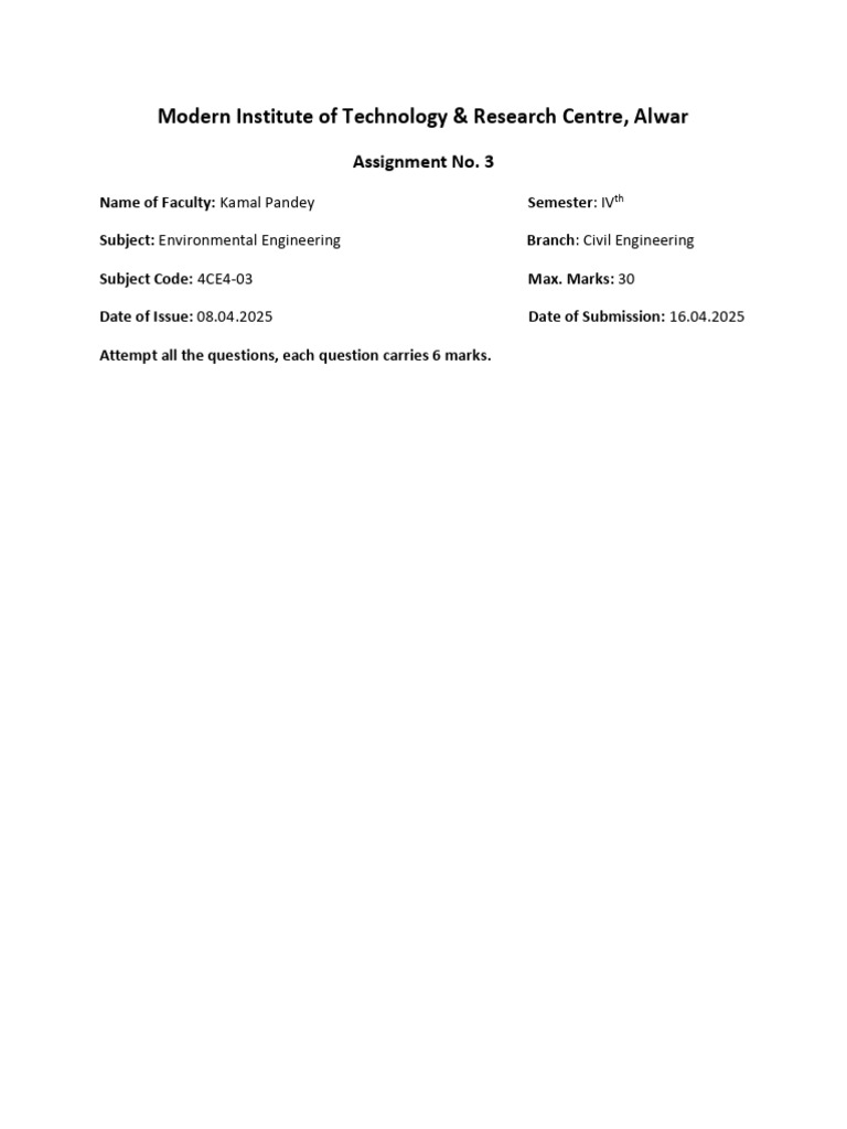 EE Assignment No. 3 | PDF