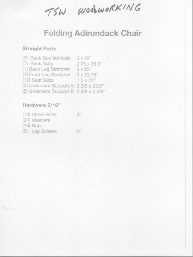 Folding Adirondack Chair Templates | PDF